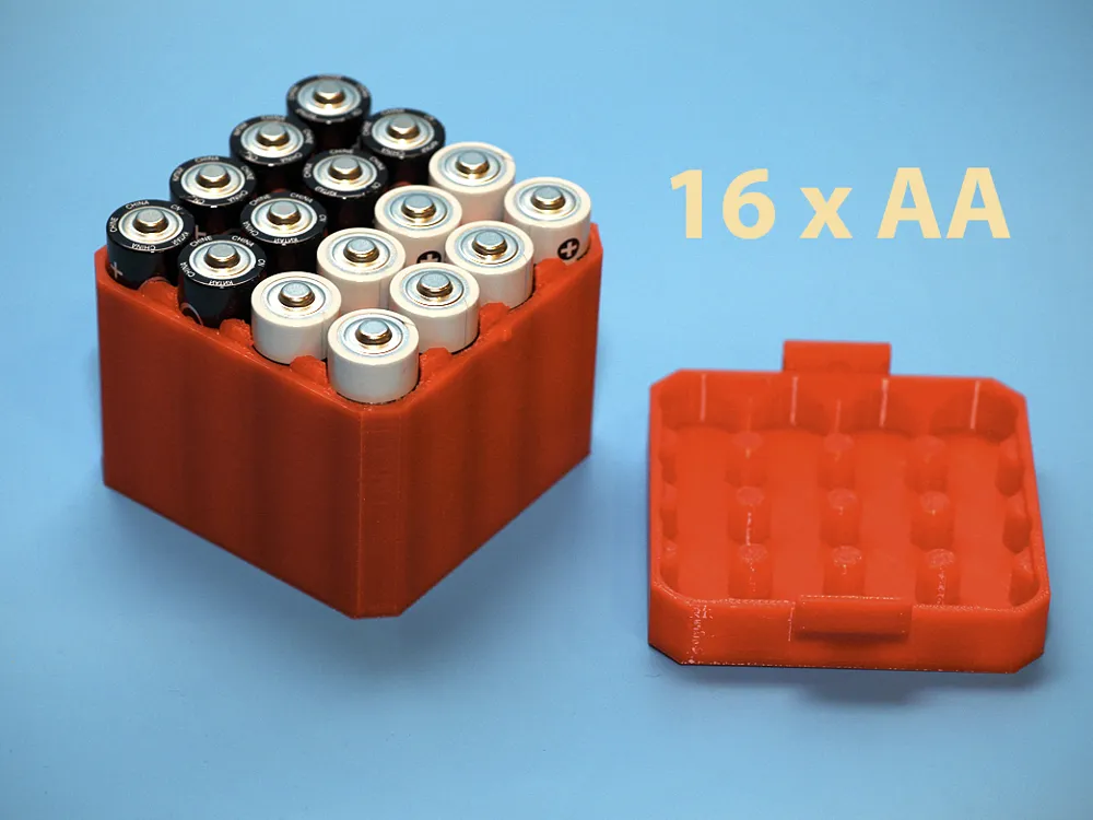 16xAA Battery Container With Clips - Free 3D Print Model - MakerWorld