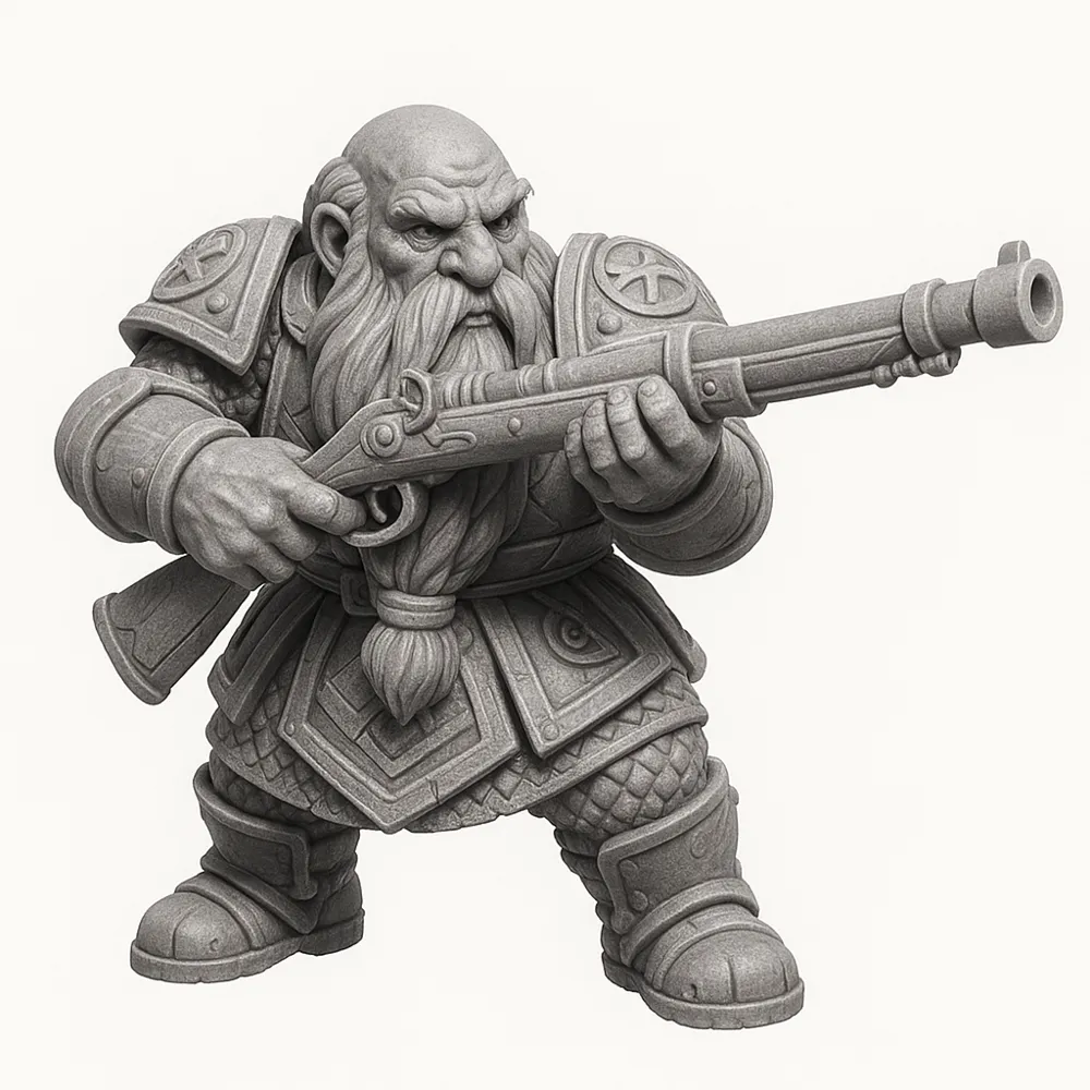 DnD Dwarf Male Rifleman Ready for Action by Alan-and-Jordi MakerWorld ...