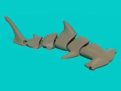 Hammerhead Shark 2D Art & Keychain by Release The Fleet - MakerWorld