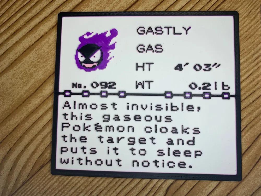 Pokemon Pokedex Gastly Haunter Gengar by CraftyFox3D - MakerWorld