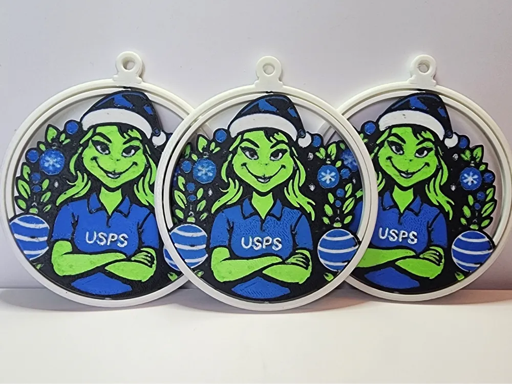 Christmas Ornament USPS Grinch - Free 3D Print Model - MakerWorld