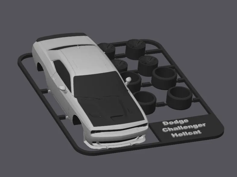 Dodge Challenger Hellcat Black/Grey Remixed by The Canadian Printer MakerWorld: Download Free 3D ...