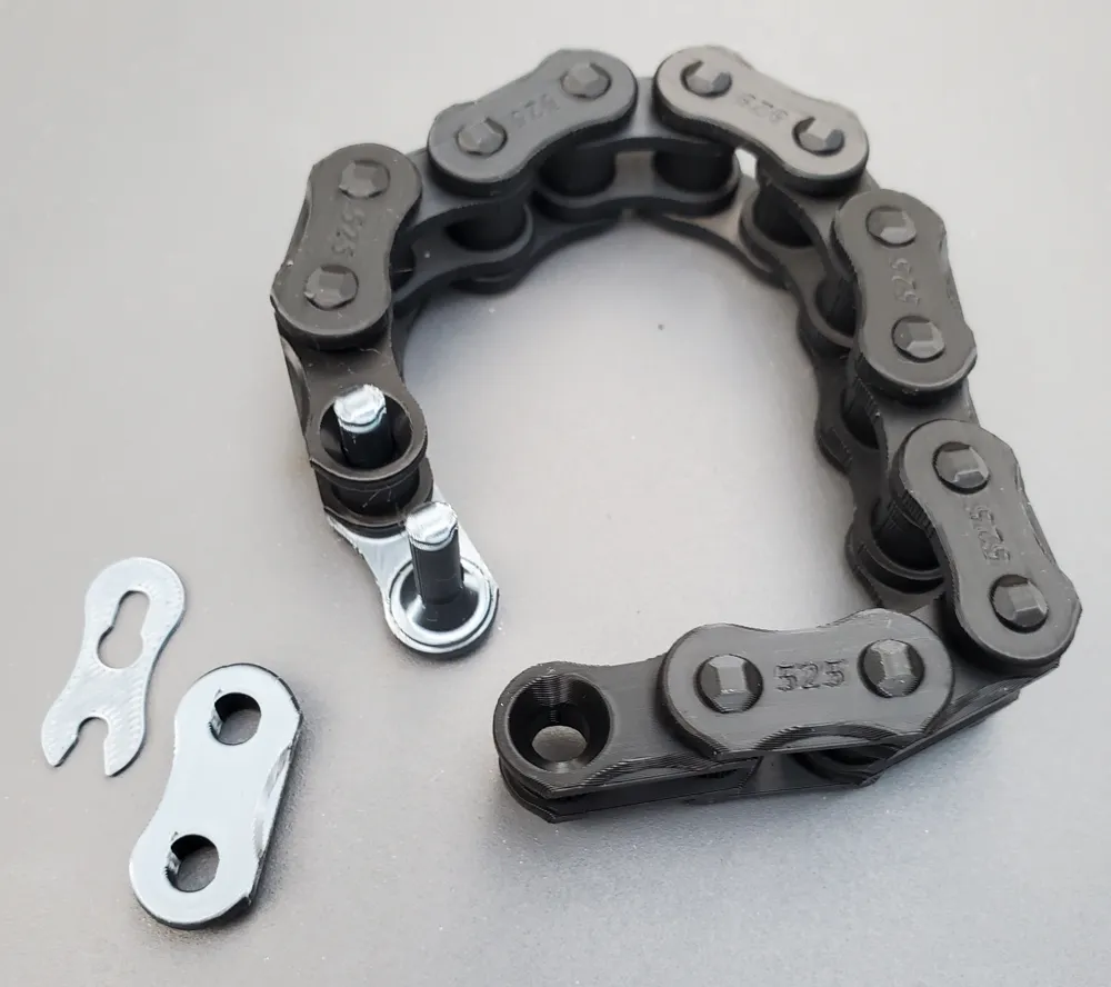 Motorcycle Chain & Master Link, 13 Links, 525 size - Free 3D Print ...