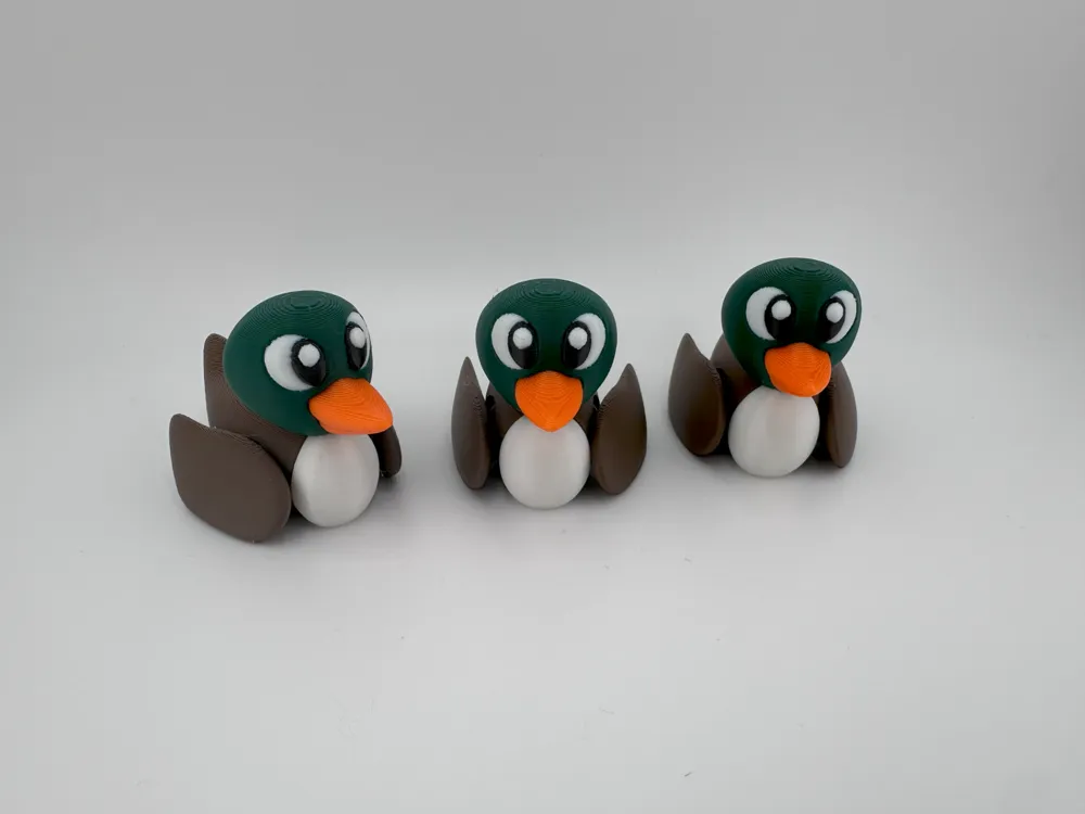Cute Flexi Miniature Mallard Duck Animal - Free 3D Print Model - MakerWorld