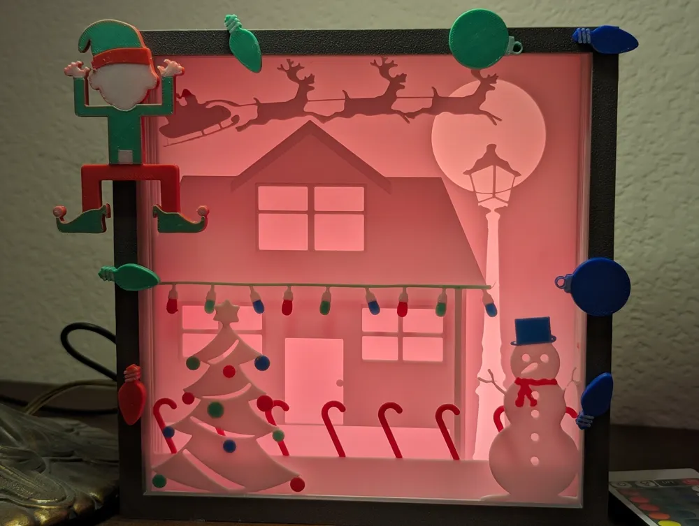3D Christmas Shadow Light Box by kendeem - MakerWorld