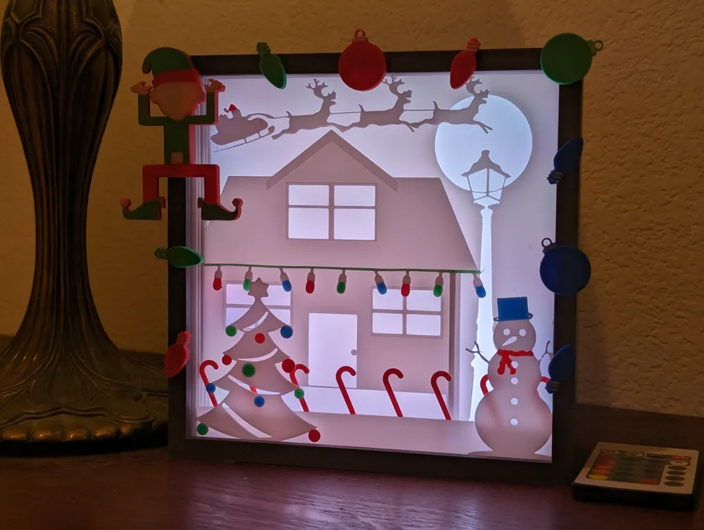 3D Christmas Shadow Light Box by Coeus3D - MakerWorld