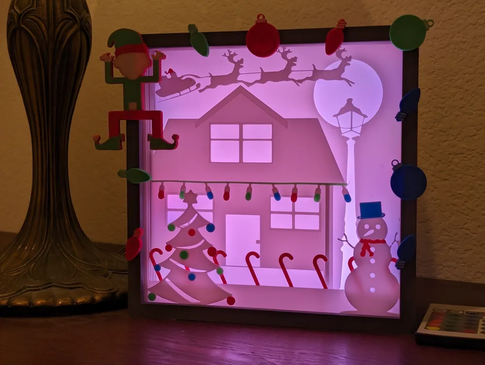 3D Christmas Shadow Light Box by Coeus3D - MakerWorld
