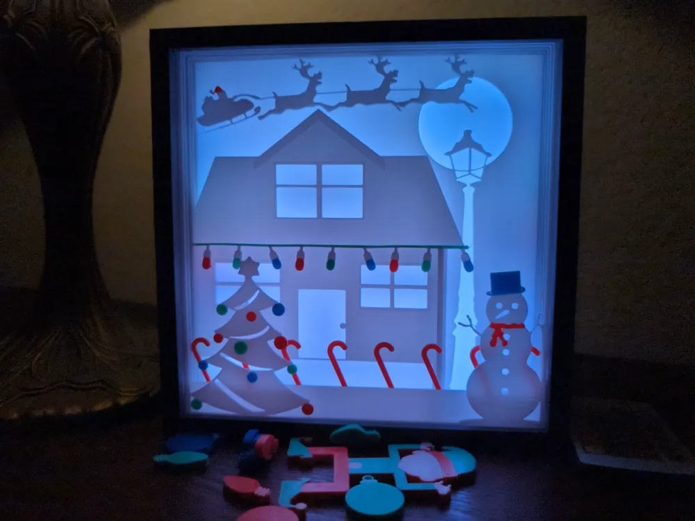 3D Christmas Shadow Light Box by Coeus3D - MakerWorld