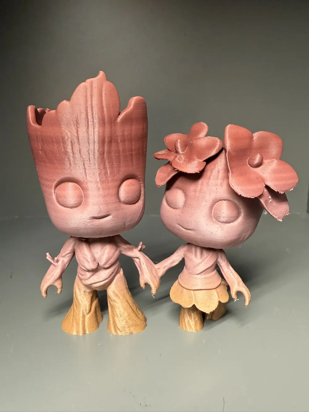 Adorable baby Groot figure with his girlfriend by Mysstra hueforge ...