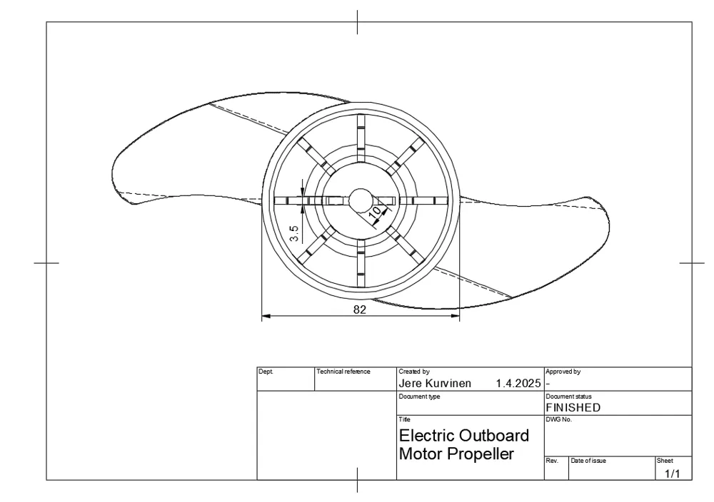 Electric Outboard Motor Propeller by Jere Kurvinen - MakerWorld