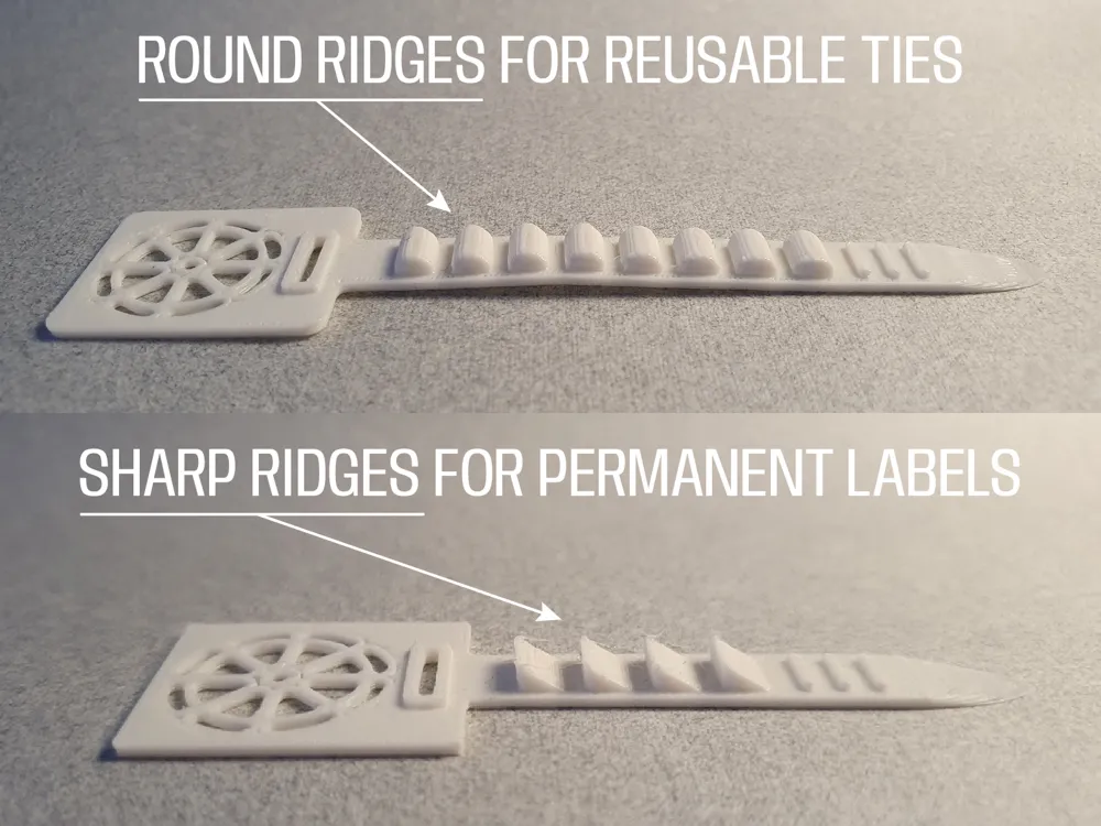Custom labeled cable tie permanent & reusable by CobaltMazz - MakerWorld