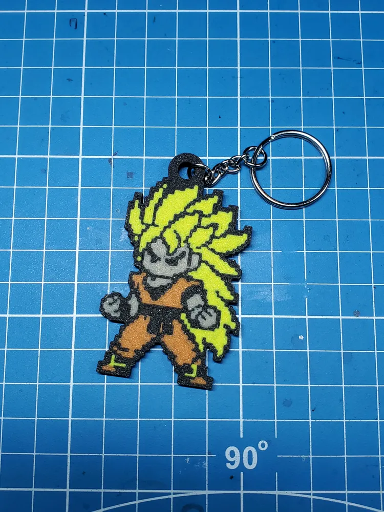 Dragonball Z - Porte-clés SS3 Goku 8-bit - Modèle d'Impression 3D ...