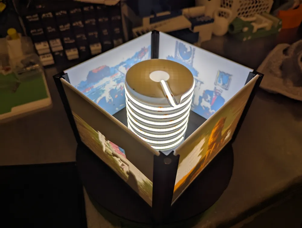 Rotating LED Lithophane Display Frame Lantern - Free 3D Print Model ...