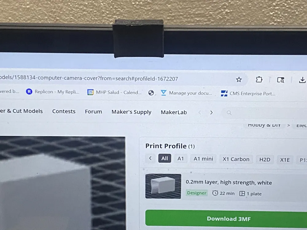 Computer Camera Cover - Free 3D Print Model - MakerWorld
