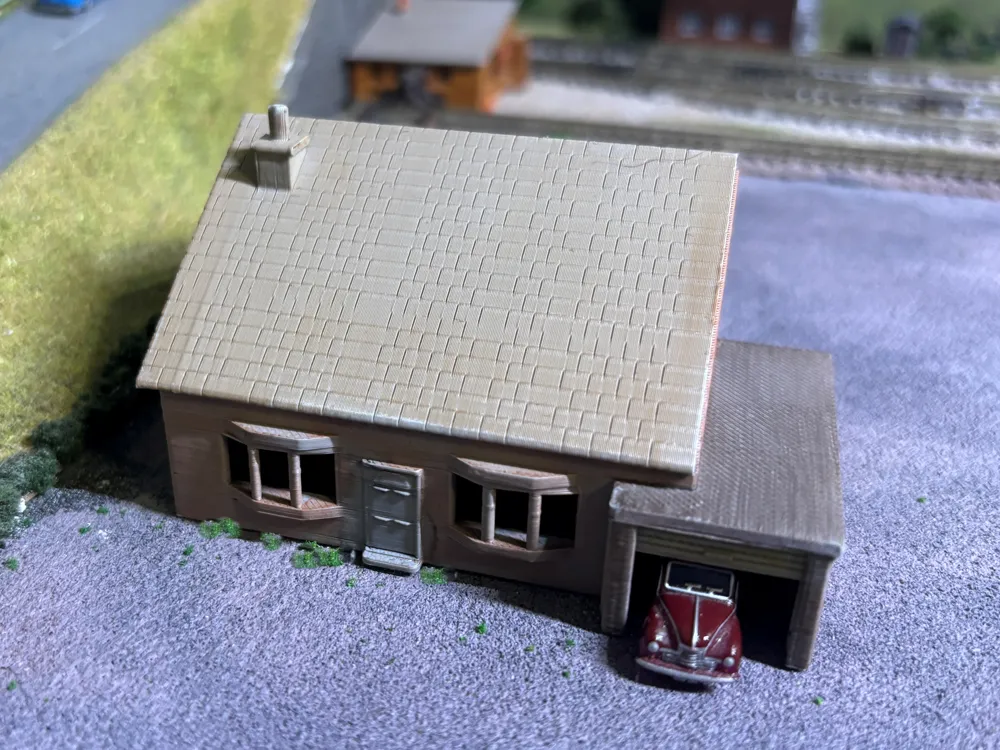 N Scale House with Garage. (Model Railway) - Free 3D Print Model ...