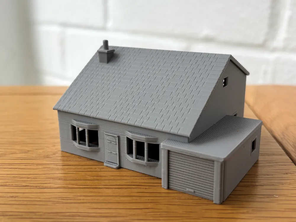 N Scale House with Garage. (Model Railway) - Free 3D Print Model ...