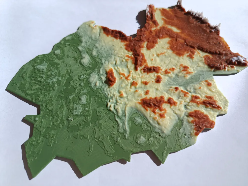 Terrain Map - Colored - Germany - No AMS Needed by sikszamar - MakerWorld