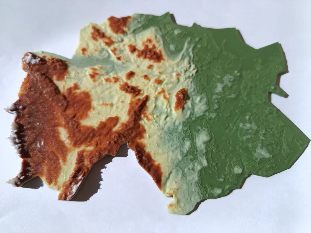 Terrain Map - Colored - Germany - No AMS Needed by sikszamar - MakerWorld