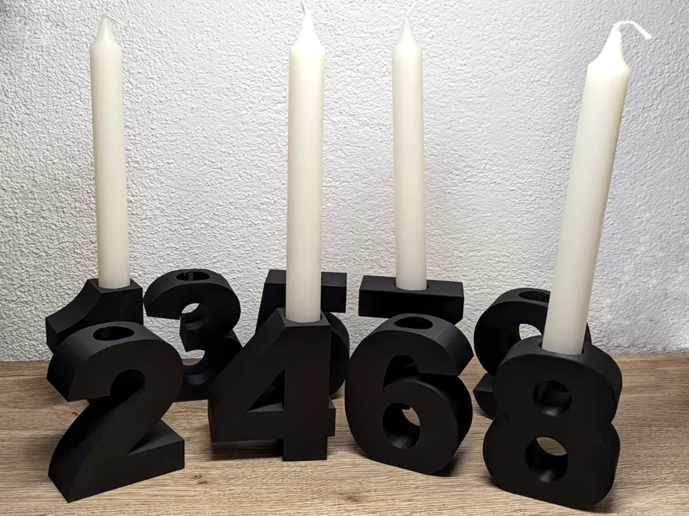 Nummer Geburtstag Kerzenhalter Höhe 8cm von HEBBI Prints MakerWorld ...