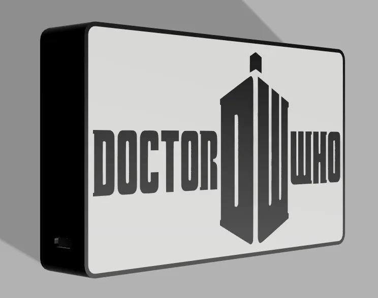 Dr Who Logo Lightbox by KF Designs - MakerWorld