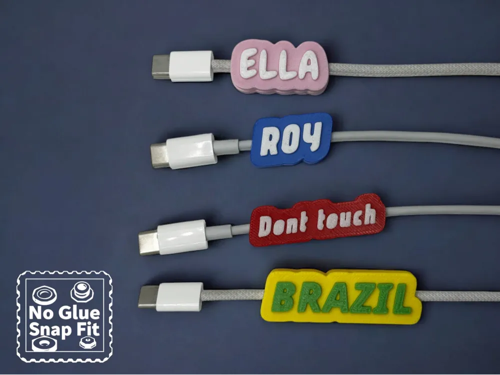 ClipMate – Custom Cable Name Tag - Free 3D Print Model - MakerWorld