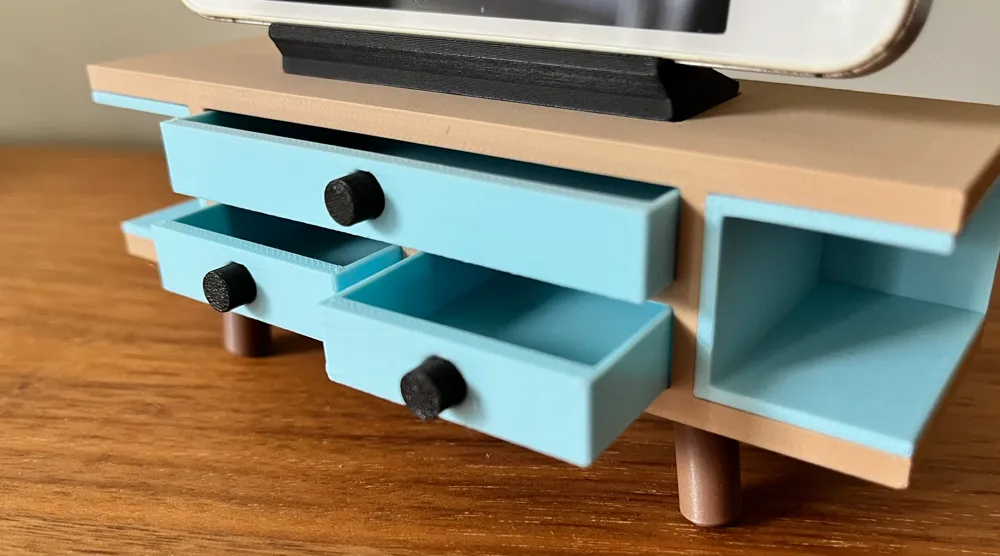 MCM TV Stand Style Phone Mount by codebender - MakerWorld