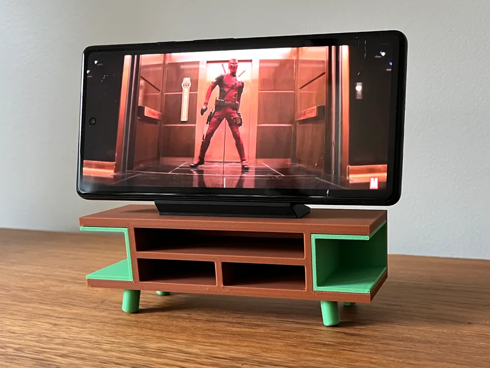 MCM TV Stand Style Phone Mount by codebender - MakerWorld