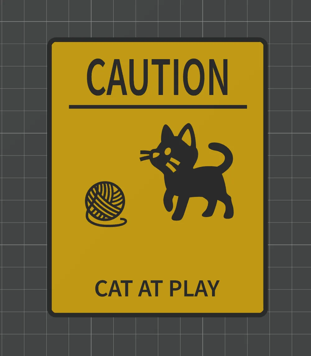 Cat Sign (at play) by BurnNoticed - MakerWorld