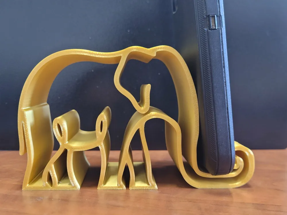 Elephant Silhouette Phone Stand - Free 3D Print Model - MakerWorld