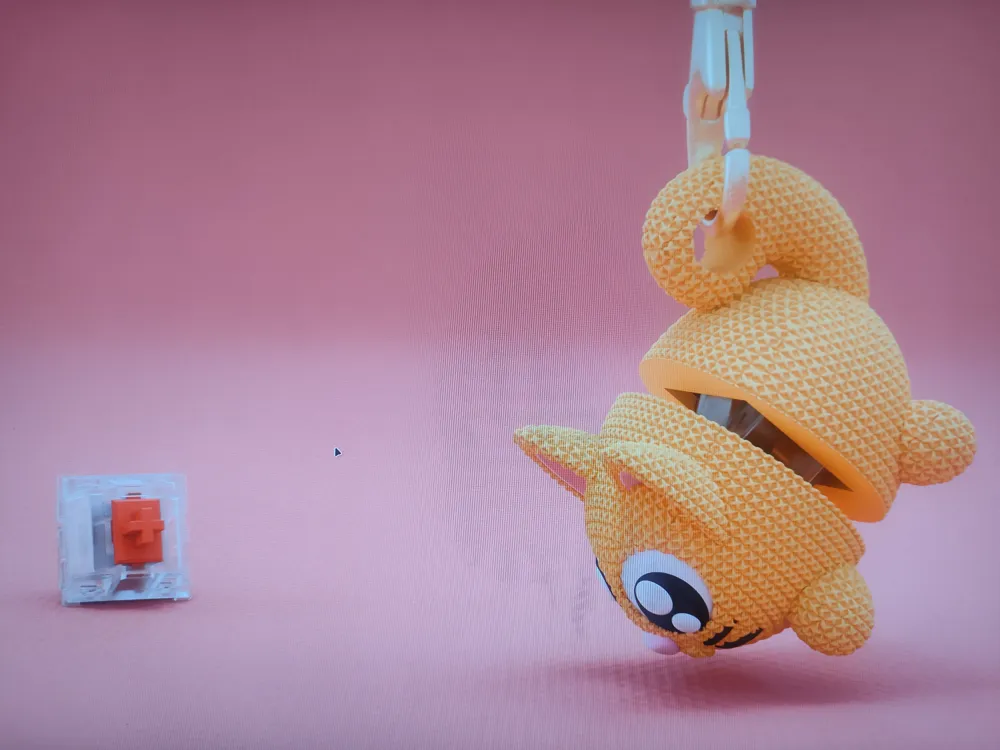 Knitted Orange Cat Fidget Clicker + Keychain - Free 3D Print Model ...