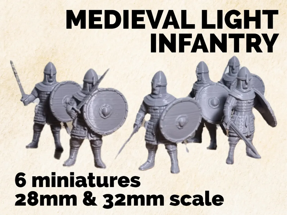 Medieval light infantry unit - Free 3D Print Model - MakerWorld