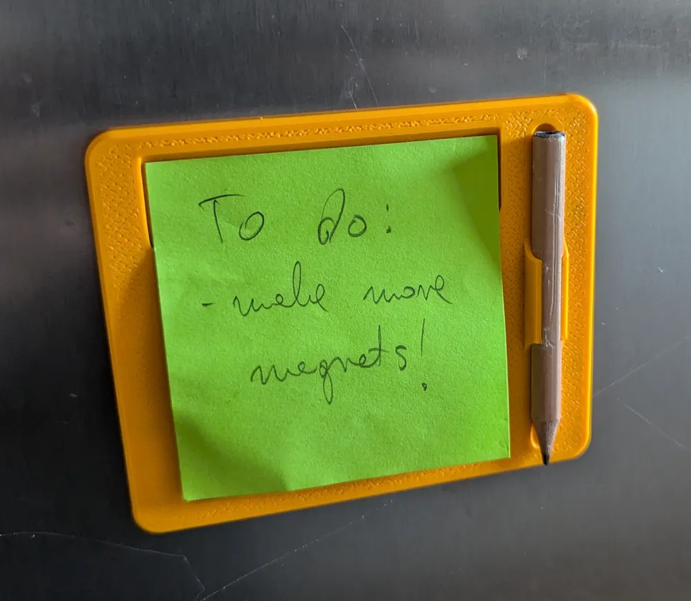 Post-It note + pencil fridge magnetic notepad by LifeTecDesign - MakerWorld