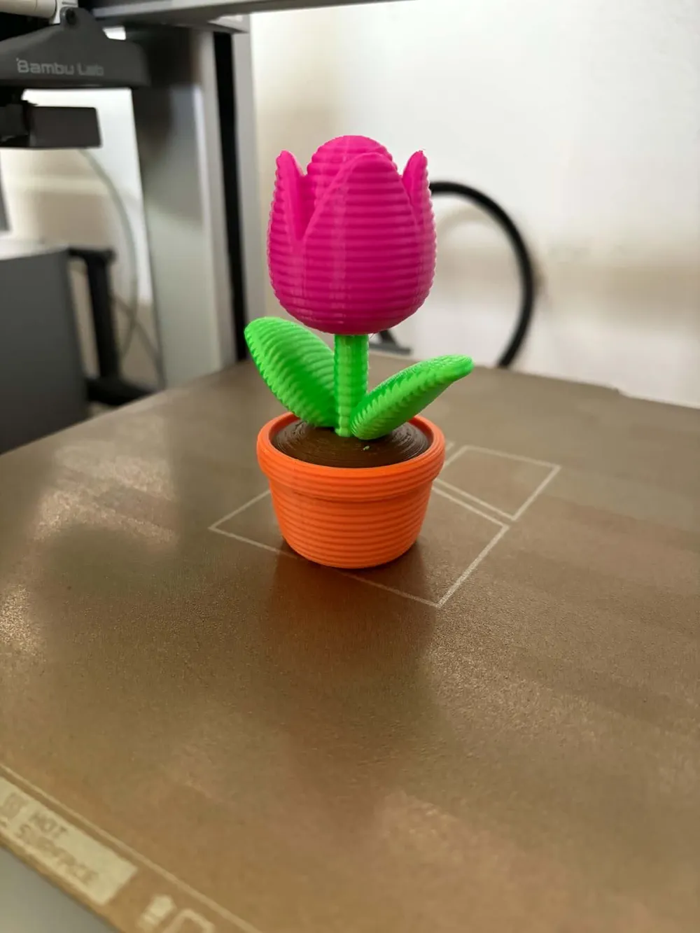 Cute Knitted Tulip in Pot –3D Printed Flower Decor - Free 3D Print ...
