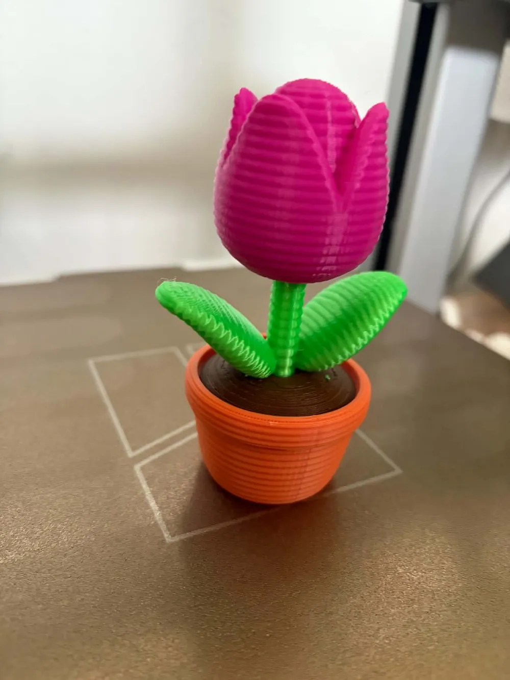 Cute Knitted Tulip in Pot –3D Printed Flower Decor - Free 3D Print ...