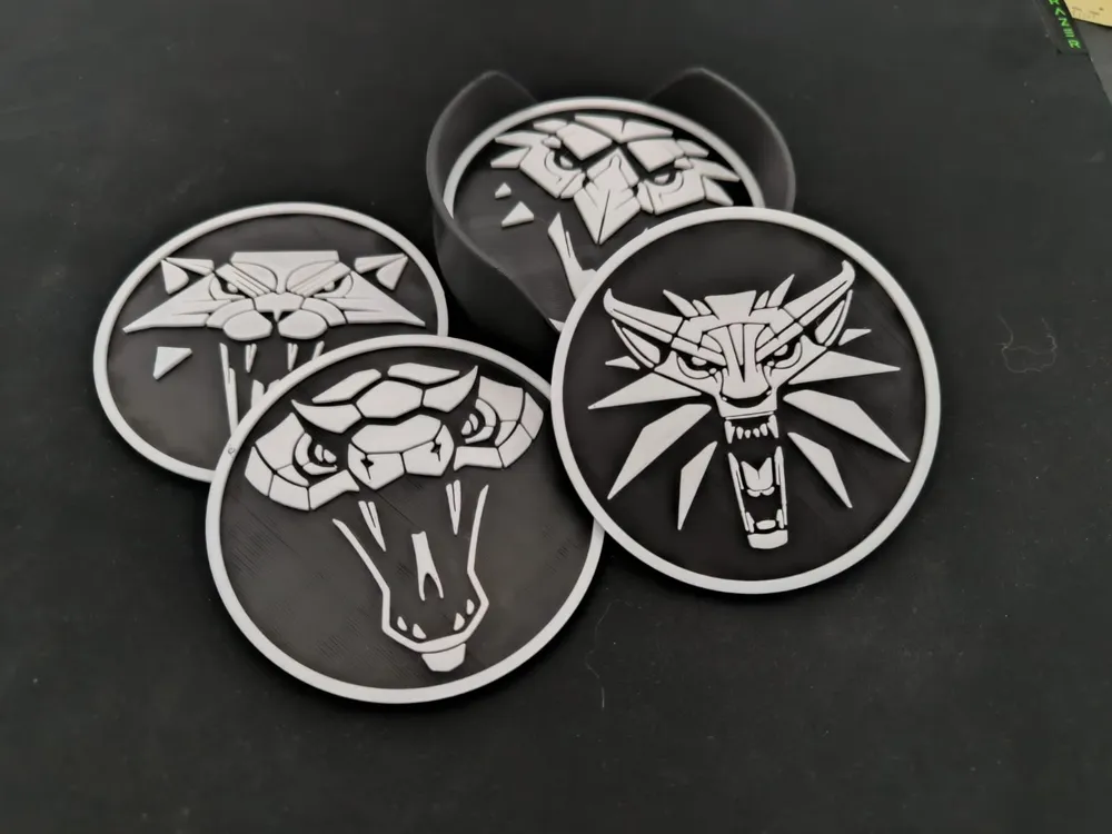 The Witcher Schools Coaster Set by Deus906 - MakerWorld