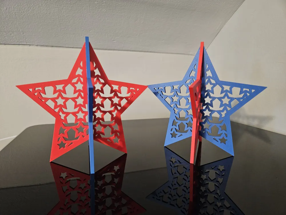 Patriotic 3D Standing Stars by JF-699 MakerWorld: Download Free 3D Models