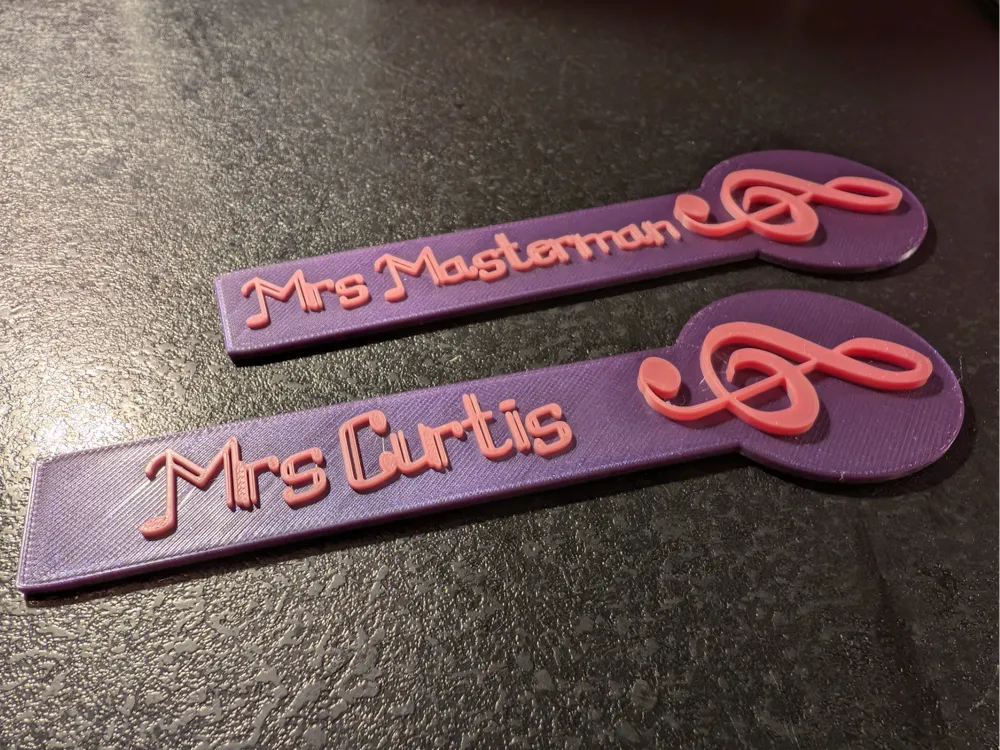 Musical Treble Clef Bookmark Name - Teacher Gift - Free 3D Print Model ...