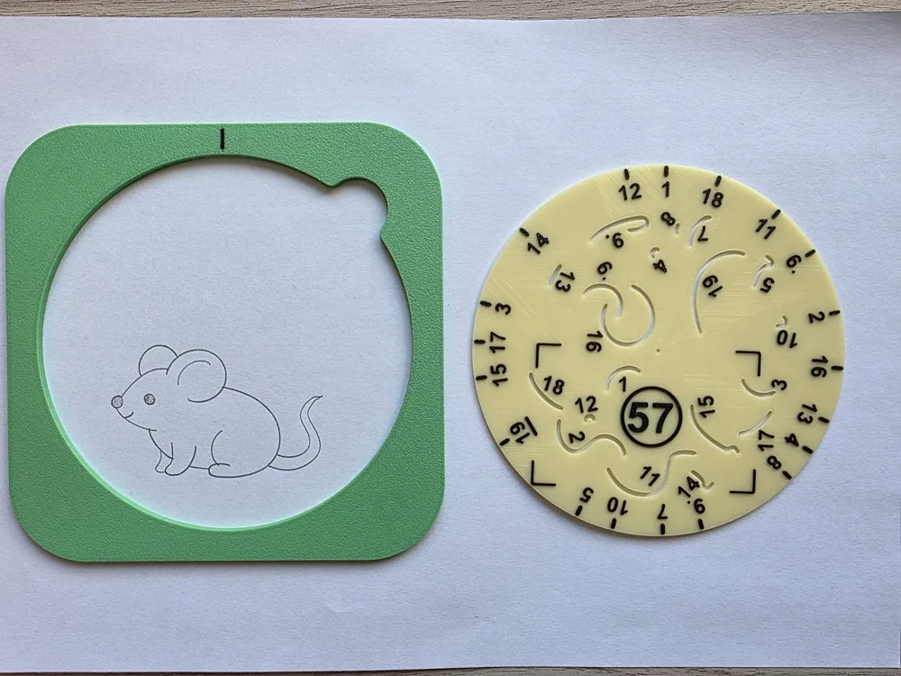 Twist Art 57 Mouse - Rotary Drawing Stencil - Free 3D Print Model ...