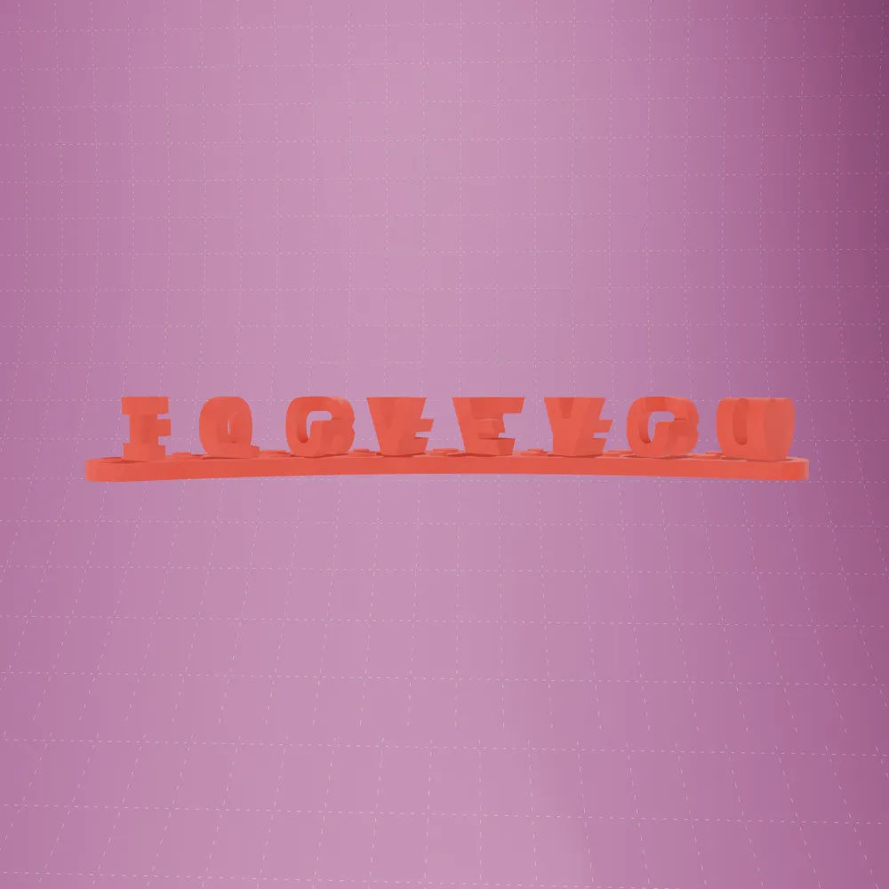 I Love You Forever – Optical Text Sculpture - Free 3D Print Model ...