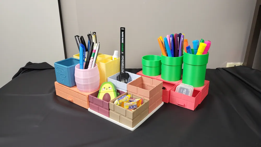Modular Mario desk organizer by SavageLau - MakerWorld