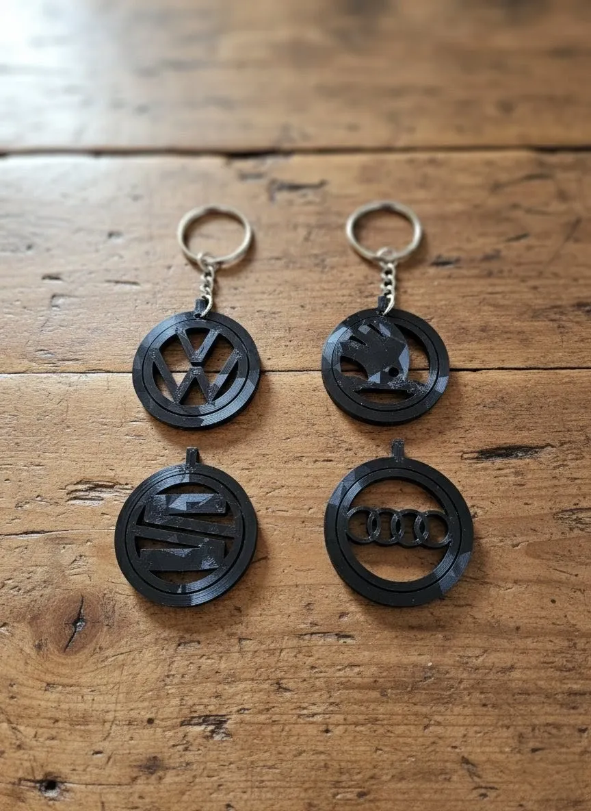 Spinning Keychains Ver.2-Various Brands - Free 3D Print Model - MakerWorld