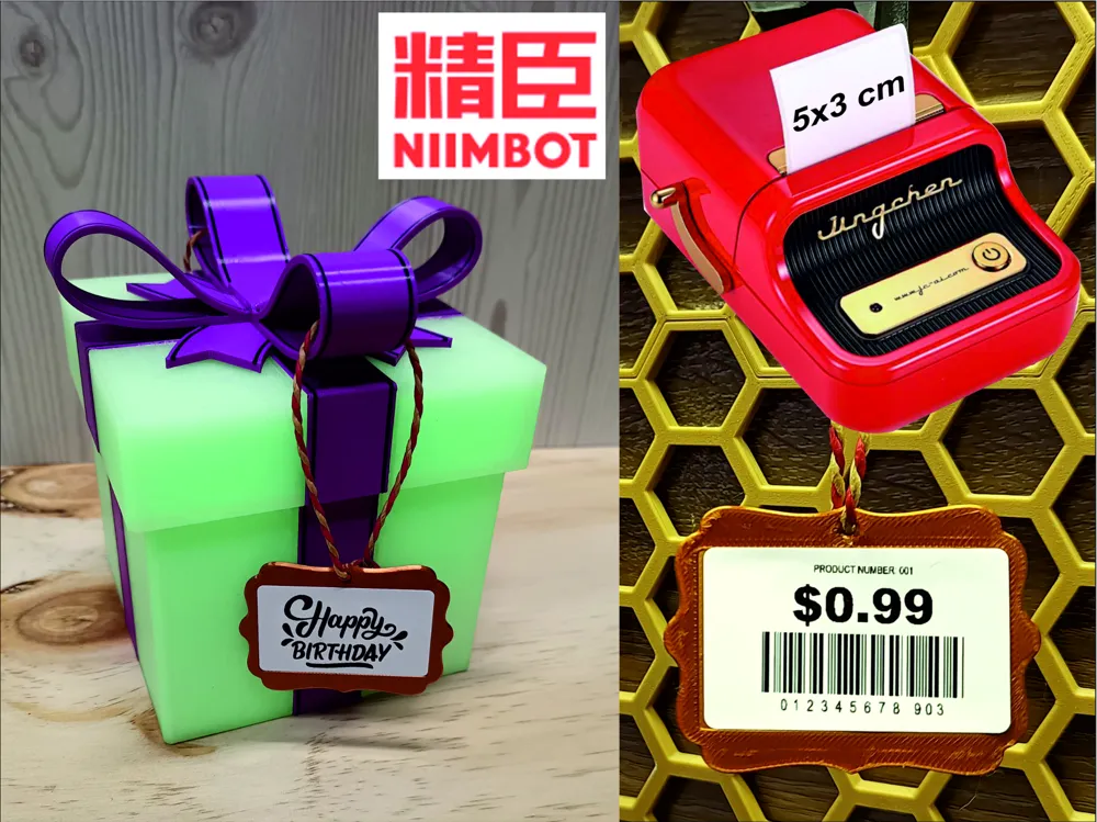 Elegant Gift Tag Holder for 5x3 cm Labels by dedejust - MakerWorld