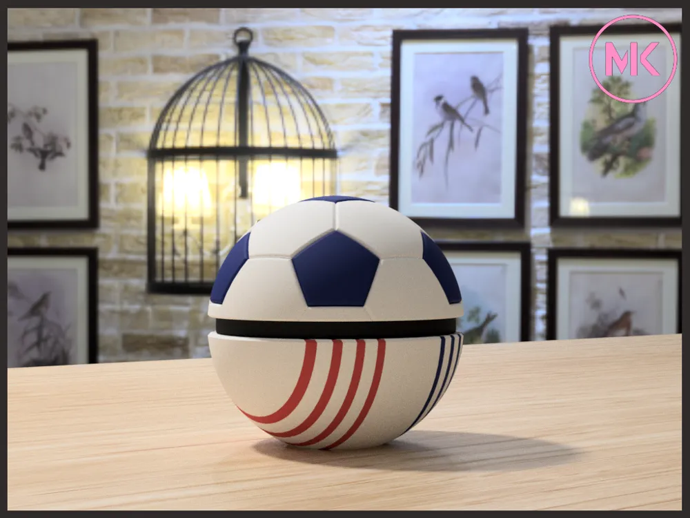 Pokéball – France Away Kit Edition - Free 3D Print Model - MakerWorld