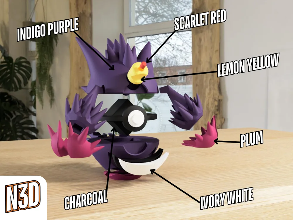 #0094 Mega Gengar by N3D MakerWorld: Download Free 3D Models