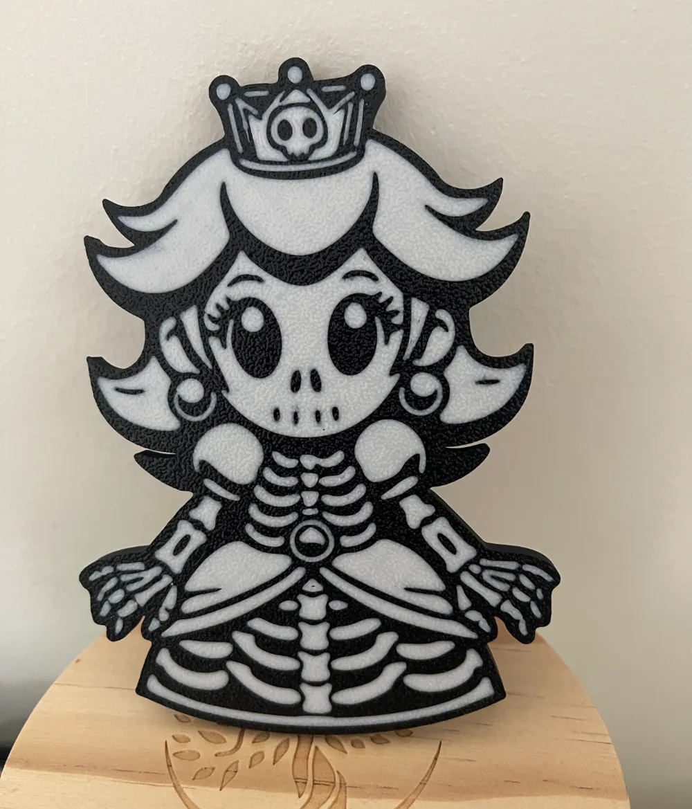 Princess Peach Skeleton Halloween decor by mOliveira - MakerWorld