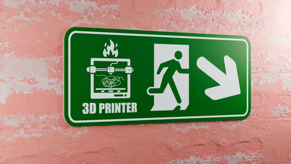 3D Printer Emergency Sign - Right Arrow Down-Right - Free 3D Print ...