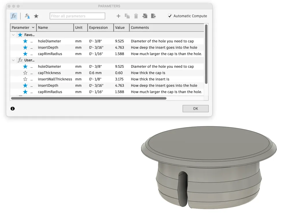 Hole Plug (parametric) - Free 3D Print Model - MakerWorld