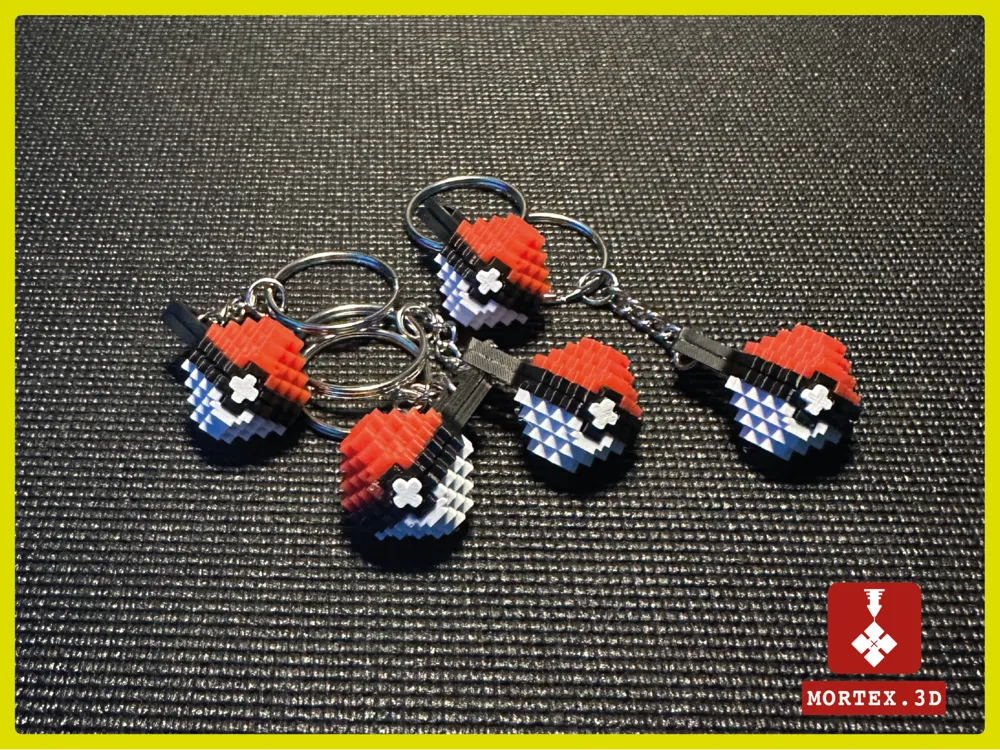 Pixel Pokeball Key chain by Mortex.3d - MakerWorld