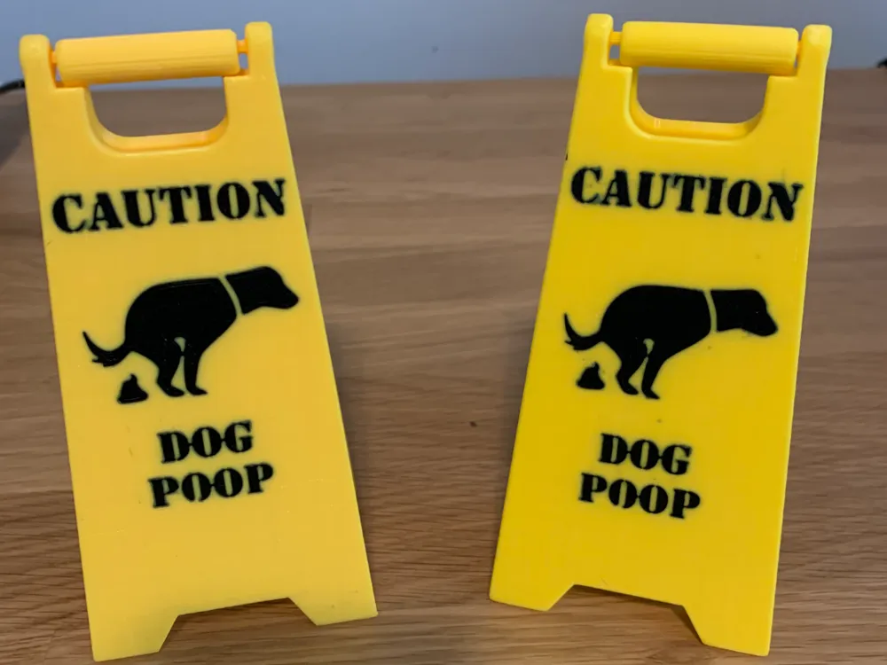 Dog Poop Caution Sign Remixed by CyberPrint Studios - MakerWorld