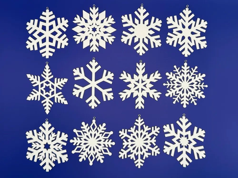 Winter Snowflake Garland & Decor Set - Free 3D Print Model - MakerWorld